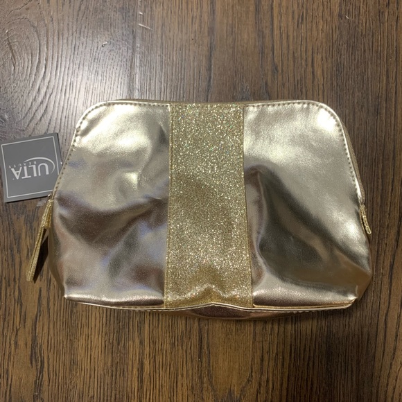 Ulta Beauty | Bags | Nwt Ulta Beauty Cosmetics Case Bag Gold Glitter ...